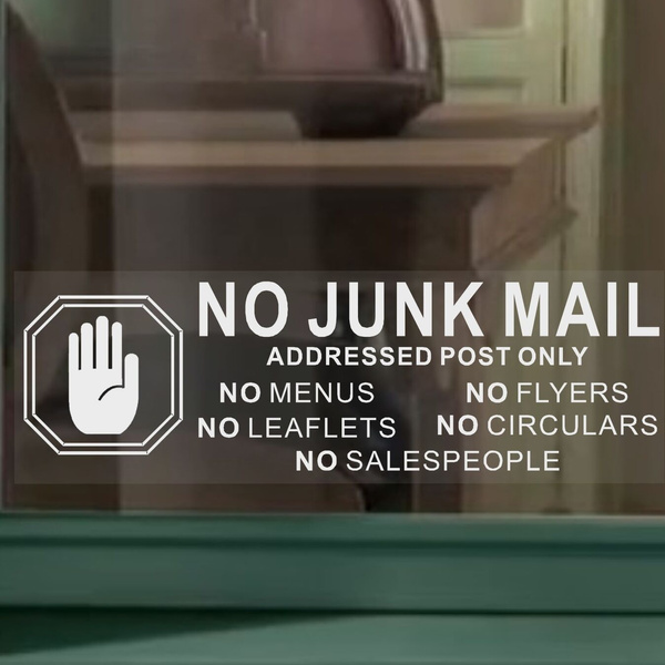 150mm x 50mm New Design No Junk Mail Leaflets Menus Flyers Circulars ...