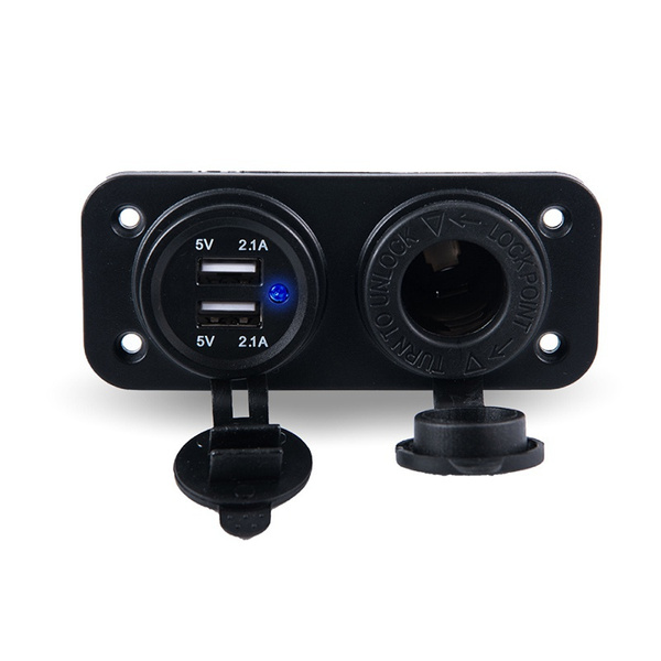 12v Dual Usb Car Cigarette Lighter Socket Splitter 12v Charger Power
