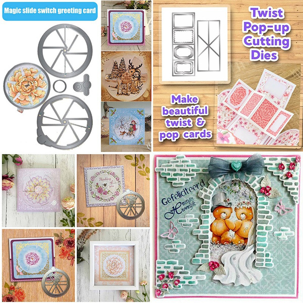 Window Slider Card Cutting Dies Window Dies Slot Spin Vintage Frames ...