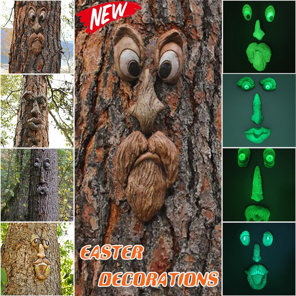 Old Man Tree Hugger Garden Peeker Yard Art Outdoor Tree Funny Old Man ...