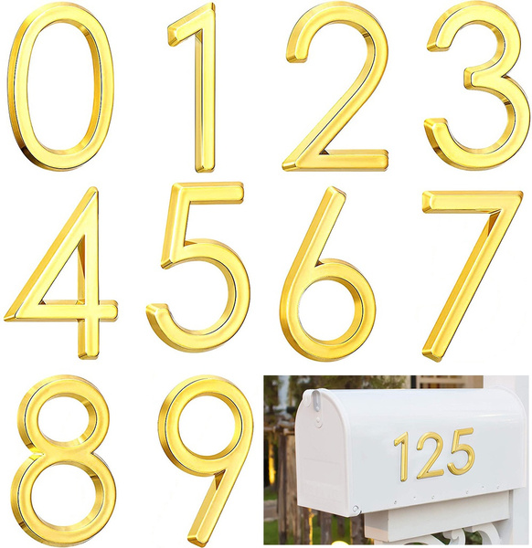 0 to 9 Self-Adhesive Reflective Residence Apartment Office Door Number ...