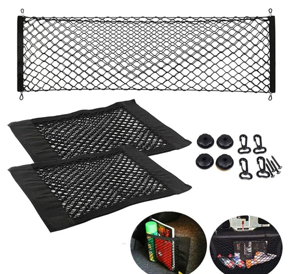 Universal Rear Cargo Trunk Storage Organizer Net For Car Plus Mounting ...