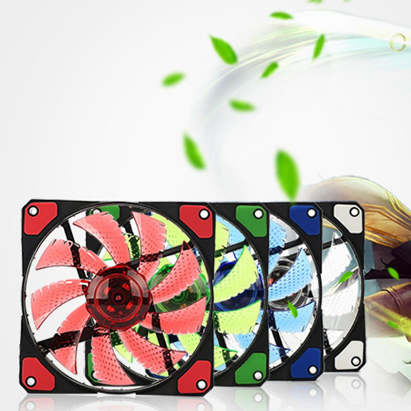 120mm LED Ultra Silent Computer PC Case Fan 15 LEDs 12V Easy Installed ...