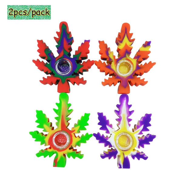 2pcs/pack Silicone Pipe Leaf Tobacco Pipes Unbreakable Dry Herb Pipe ...