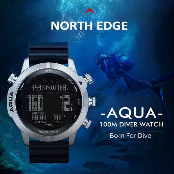 NORTH EDGE AQUA Men's Professional Diving Computer Watch Scuba Diving ...