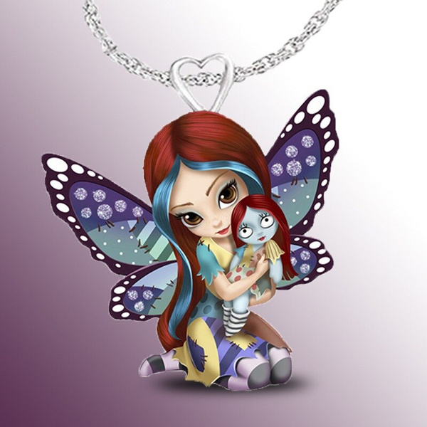 New print 3d ragdoll girl necklace from cartoons necklace creative ...