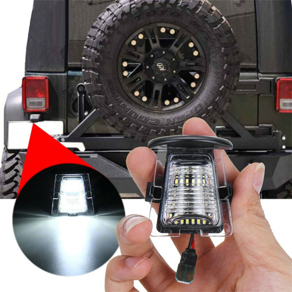 For 07-18 Jeep Wrangler JK Rear License Plate Light Bumper Lamp Clear ...