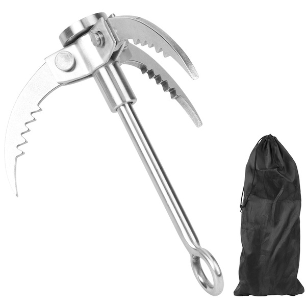 Outdoor Survival Stainless Steel Rock Climbing Grappling Hook 3 Claws ...