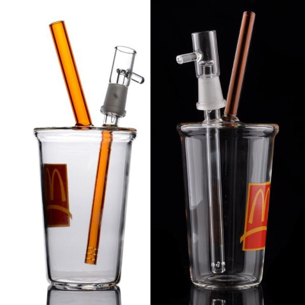 clear cup with dome and nail 14mm joint water pipe for smoking oil dab ...