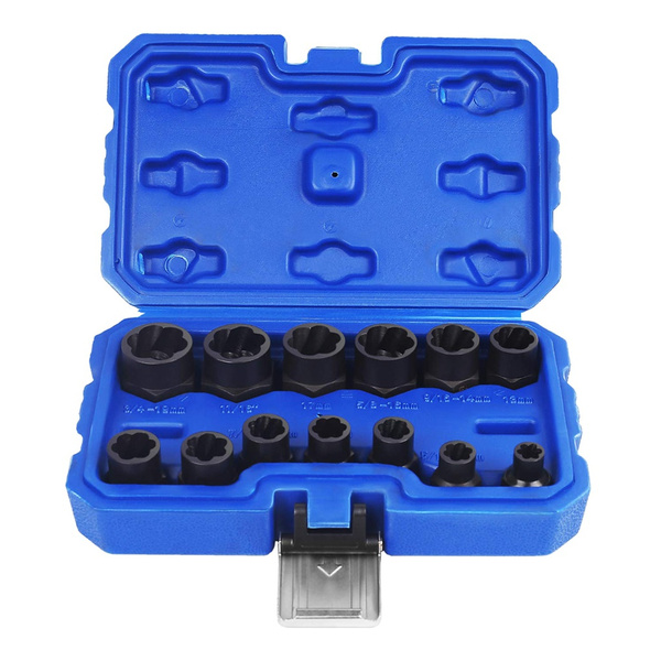 13 Pieces Impact Nut Removal Tool Set Nuts and Screws Extractor Socket ...