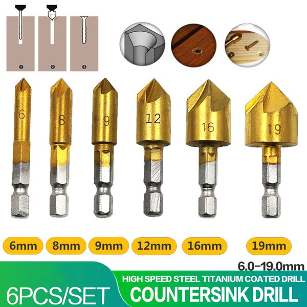 Delysia King Hexagonal Shank Five-blade Chamfering Tool Six-piece 6mm ...