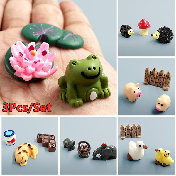 3Pcs/Set Resin Miniature Animals Fairy Garden Mini Forest Farm Animal ...
