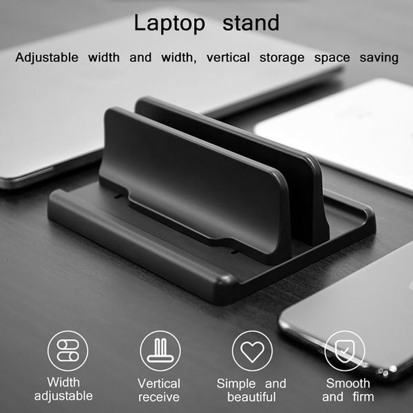 Adjustable Vertical Laptop Stand Bookshelf Bracket for Notebook PC Desk ...