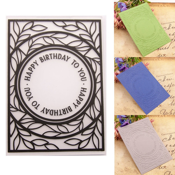 DIY Birthday Card Mold Plastic Embossing Die Embossing Template ...