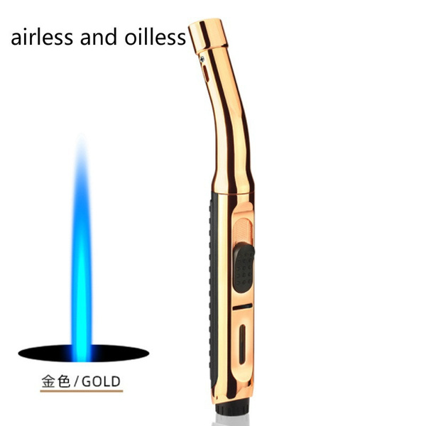 Outdoor Blue Flame BBQ Metal Torch Gas Lighters windproof Lighter Cigar ...