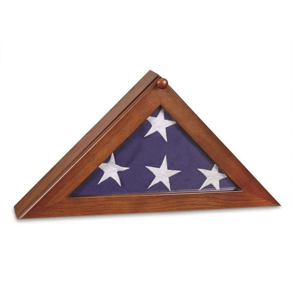 CASTLECREEK Wood American Veteran Burial Flag Triangle Display Case ...