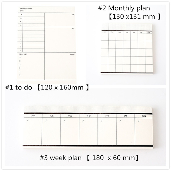 Simple Schedule Planner Memo Pad Can Tear Memo This Month Plan Weekly ...