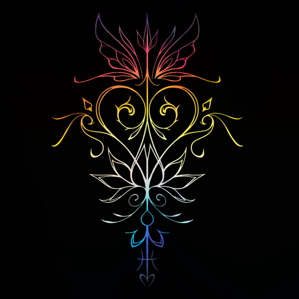 2PCS Set 8.6'' 22cm Pinstriping Butterfly Heart Magic Sigil Magick （No ...