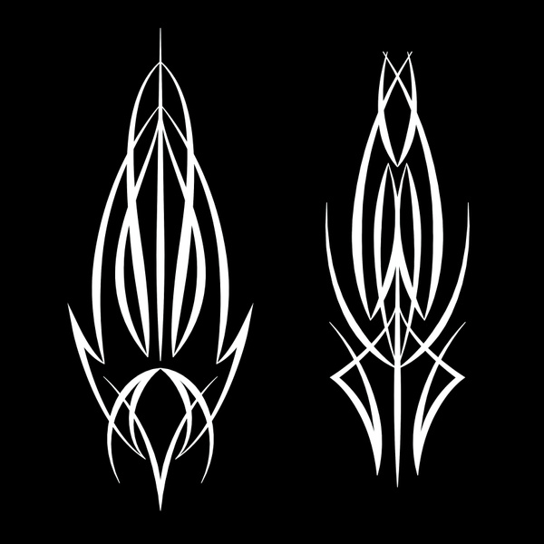 2PCS Set 8.6'' 22cm Pinstriping Vehicle Graphics（No Background ...