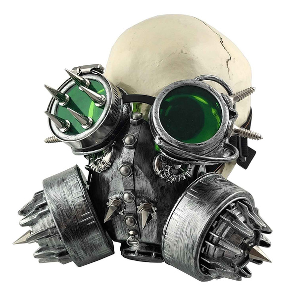 Steampunk Metal Gas Mask with Goggles Death Mask Helmet for Halloween ...