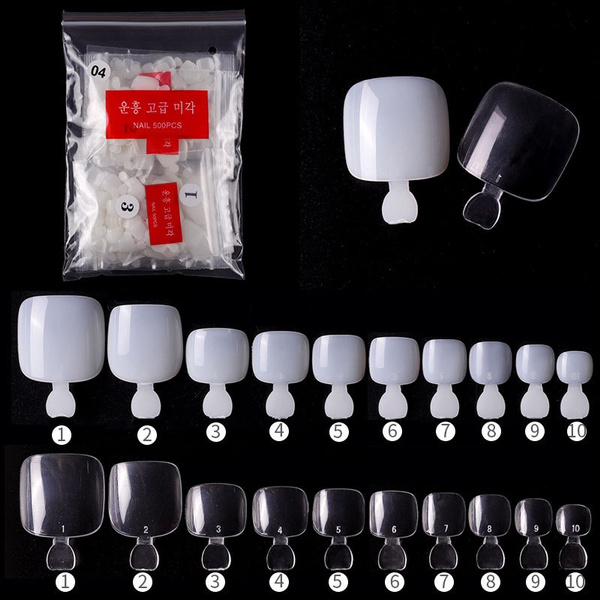 500pcs Toe Nail Tips Full Cover False Toenails Extension Foot Tips ...