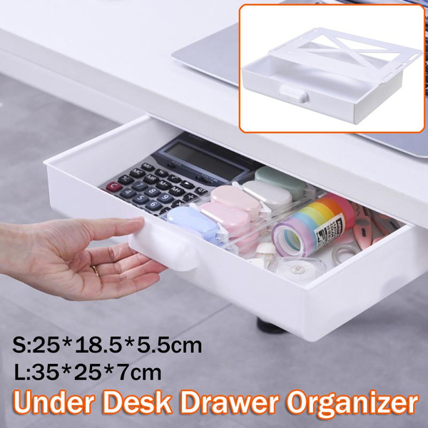 Self-adhesive Under Desk Drawer Organizer Sundry Storage Rack Pen ...