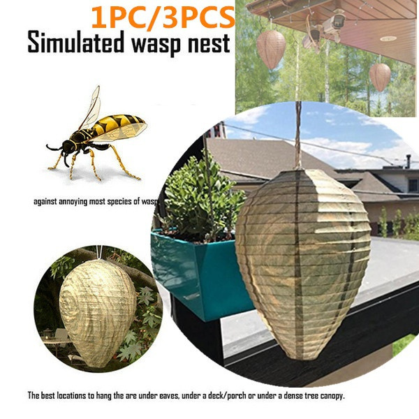 The Natural & Non-Toxic Wasp Deterrent Simulated Wasp Nest Hanging ...