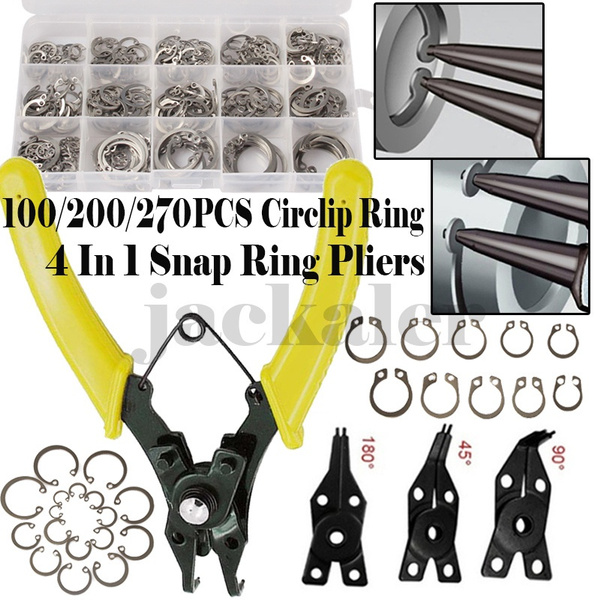 100/200/270PCS Circlip Ring External Circlip Set with1PC 4 In 1 Snap ...