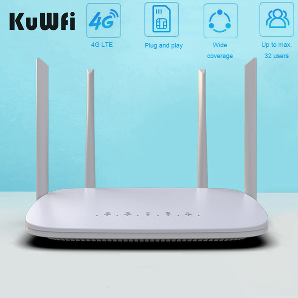 KuWFi 4G WiFi Router CAT4 150Mbps 4G LTE CPE Router with SIM Card Slot ...