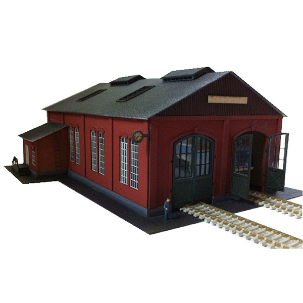1:87 Ho Scale Assemble Building Model Train Garage Mini Warehouse ...