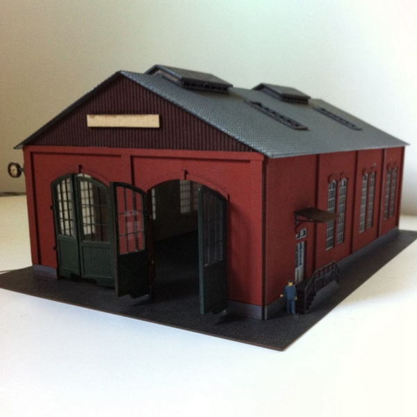 1:87 Ho Scale Locomotive Garage Sand Table Scene Decorations Ho Scale ...