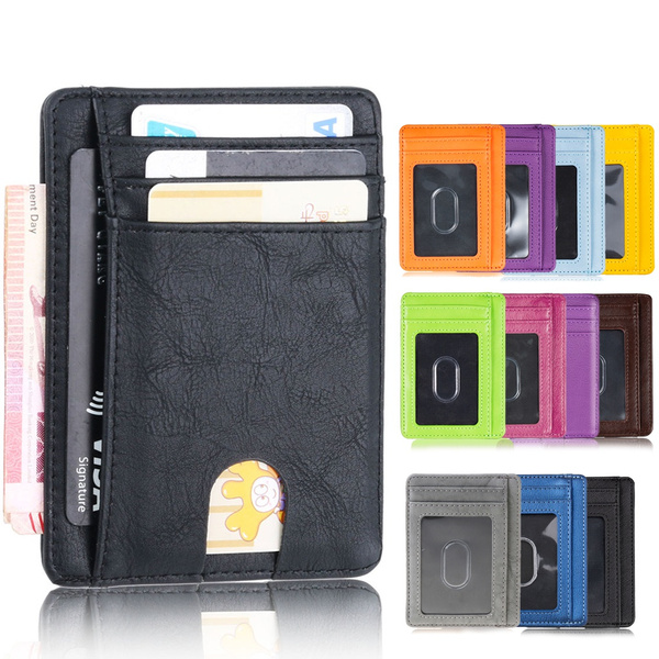 Slim RFID Blocking Leather Wallet Credit ID Card Holder Purse Money ...