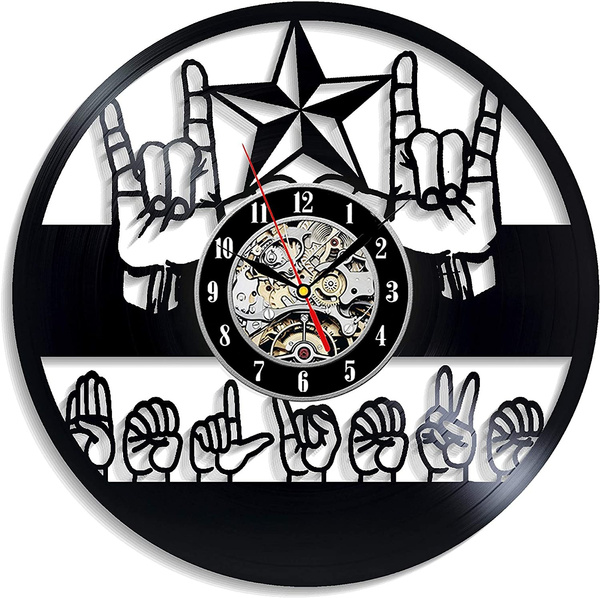 ASL Amecan Sign Language - Vinyl Wall Clock with Word Believe - Express ...
