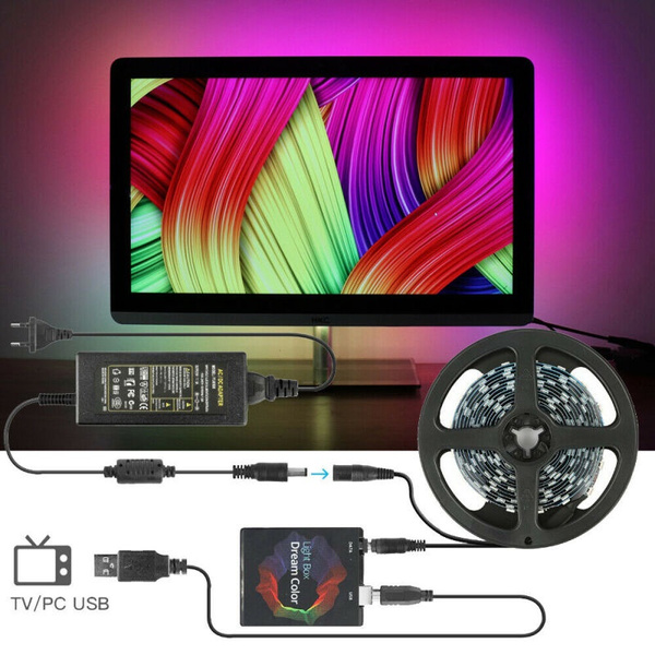 Dynamic DIY Backlight LED Strip Light Smart Addressable RGB For TV PC ...