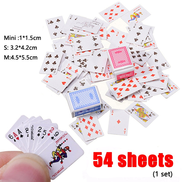 1 Set Mini Poker Card Cute Miniature Dollhouse Mini Poker Playing Cards ...