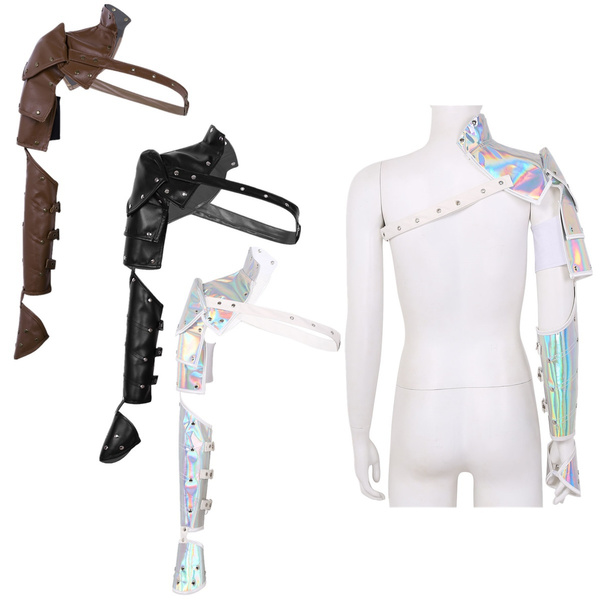 Men's Steampunk PU Body Chest Harness Shoulder Guard Armor with Arm ...