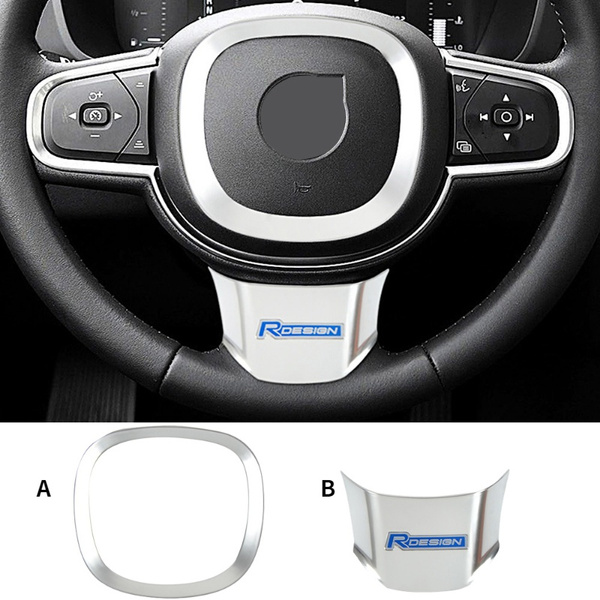 R-Design Logo Steering Wheel Center Badge Decor Frame Cover For Volvo ...