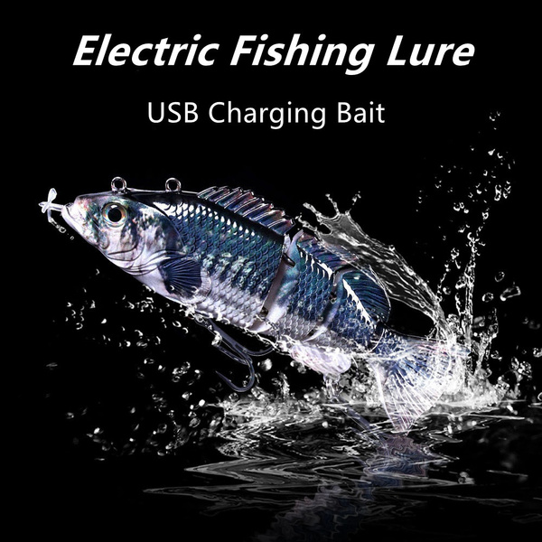 5.9 inch Electric Fishing Lure USB Charging Bait 4Section Swimbait ...