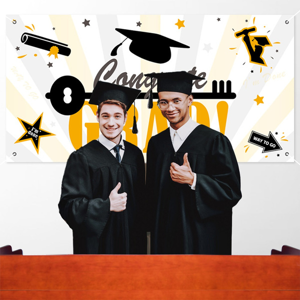 Graduation Background Banner 74x166cm Backdrops Congratulations For ...