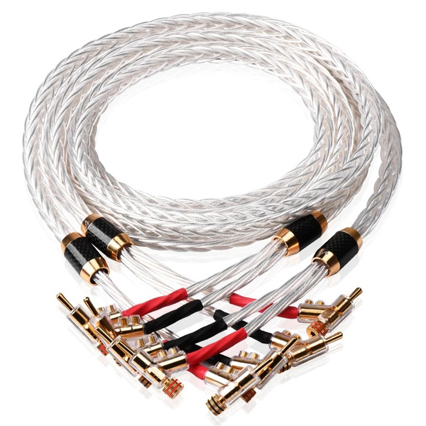 ATAUDIO Silver-plated Hifi Speaker Cable Hi-end OCC Silver Self-locking ...