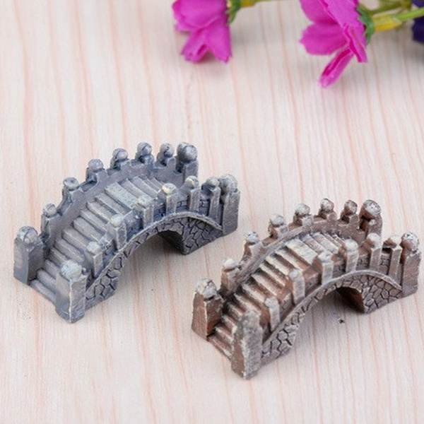 2pcs Mini Stone Bridge Resin Craft Miniature Fairy Garden Decoration ...