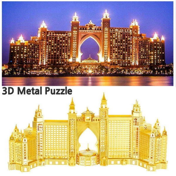 Eiffel Tower /Golden Pavilion Temple/ Atlantis Hotel - 3D Metal Puzzle ...