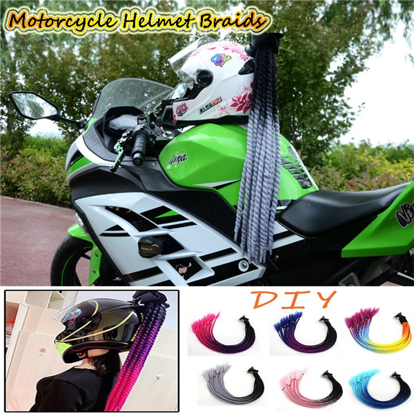 New Design DIY Gradient Helmet Braid Motorcycle Motorbike Woman Helmet ...