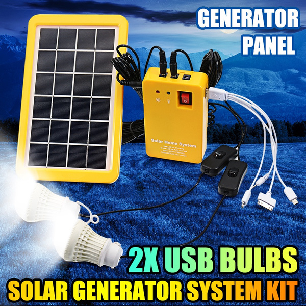 3W Solar Panel Lighting Kit, Solar Generator, Solar Home DC System Kit ...