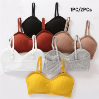 1 Pc / 2PCs Women's Solid Color Padded Bra Camisole Bra | Wish