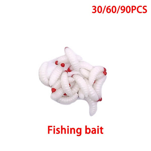 30/60/90 pieces of maggot fly fishing wet trout fly worm bait trout ...