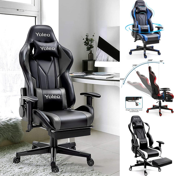 Gaming Chair with Footrest -Yoleo High Back Computer Gaming Chair ...