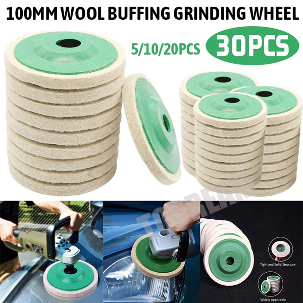 5/10/20/30PCS 4 Inch 100mm Wool Buffing Grinding Wheel Felt Polishing ...