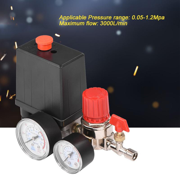 Air Compressor Pressure Switch Gauge Double Safety Valve Pressure ...