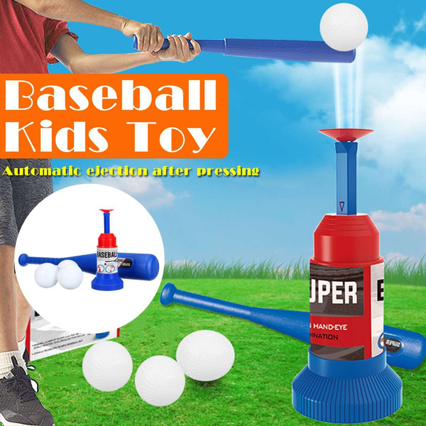Baseball Kids Toy Set Bat Ball Automatic Launcher Training Children ...